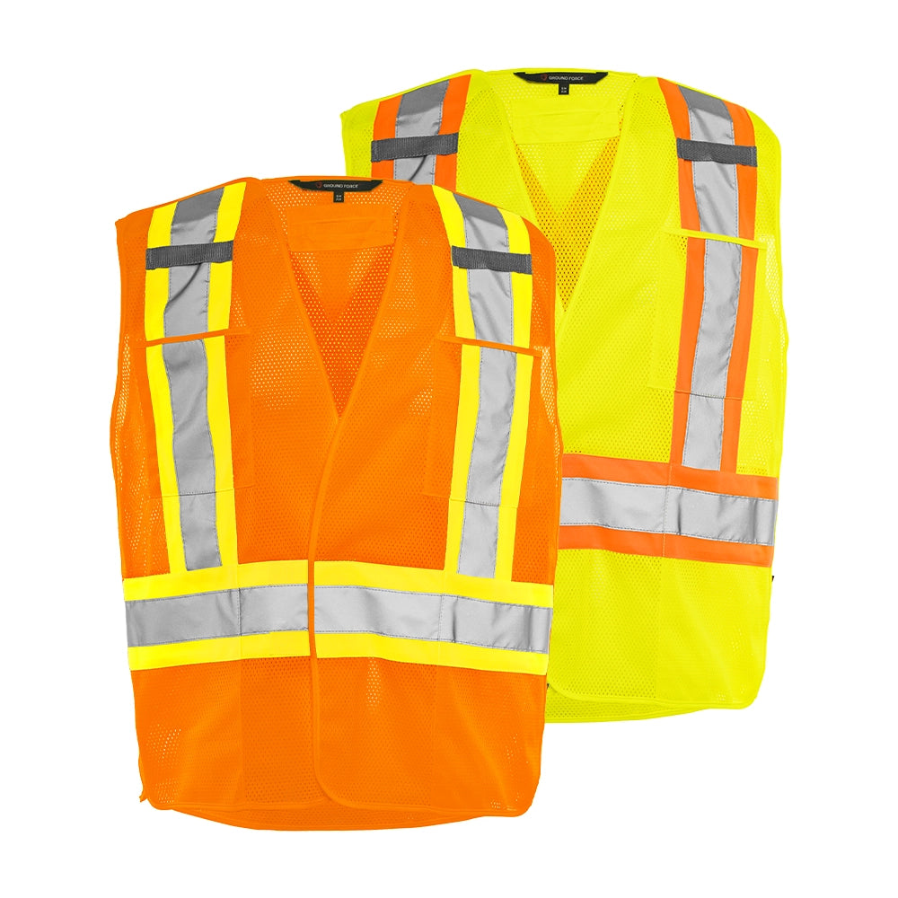 TV3 - 5 Pt. Tearaway Mesh Traffic Vest – Purple Shark Embroidery